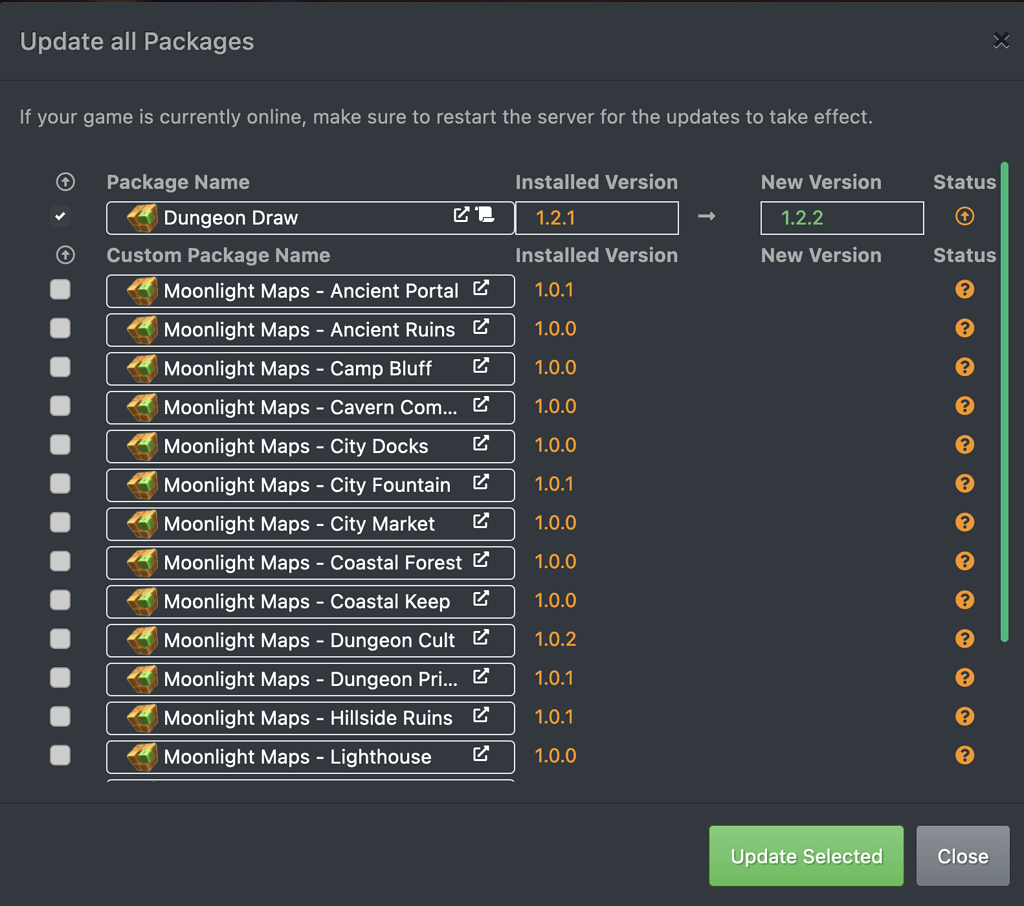 How to update custom modules on Bazaar - The Forge